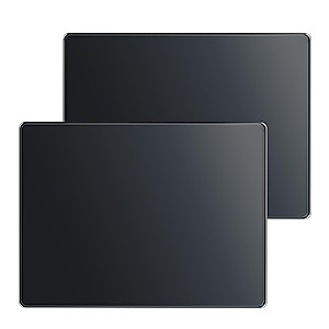 Tempered Glass Cutting Board Glass Cutting Boards for Kitchen,Clear Cutting Board for Countertop,Glass Palette for Oil Painting, Heat Resistant, Shatter Resistant (Black, Set of 2)