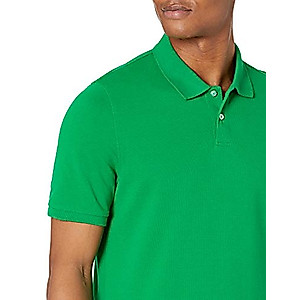 Amazon Essentials Men's Slim-Fit Cotton Pique Polo Shirt, Green, Large