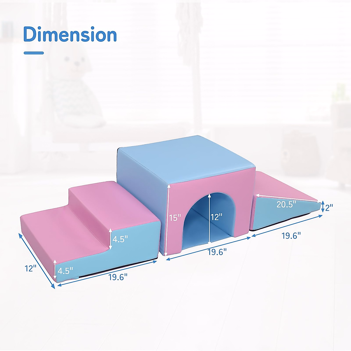 JOYMOR Indoor Soft Foam Climber Play Sets, Beginner Toddler Climber with Slide, Stairs and Ramp, Indoor Climbing Toys for Toddlers, Kids and Children