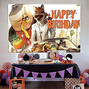 The Bad Guys Movie Theme Backdrop，Bad Guys Banner for Kids Happy Birthday Party Decoration, 5 x 3 ft The Bad Guys Photography Background for Baby Shower