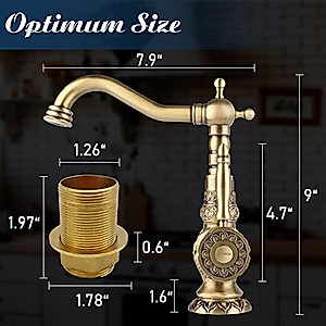 WEIJIANKANG Brass Kitchen Faucet Antique Single Handle Bathroom Faucet, Mixer Tap Bronze Multifunctional Faucet, 360 Degree Swivel Spout Bathroom Sink Faucet, Universal Splash Filter Lavatory Faucet
