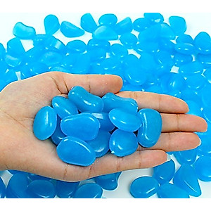 chic style 4.8Lbs 1000Pcs Glow in The Dark Stones Pebbles Blue
