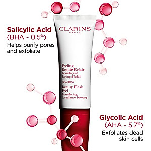 Clarins Beauty Flash Peel | 10-Minute At-Home Facial | Visibly Tightens Pores | Gently Eliminates Dead Skin Cells | Refines Skin Texture | Renews Radiance | Contains AHAs and BHAs | All Skin Types