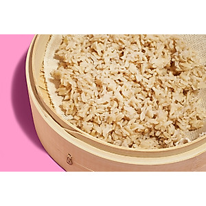 Reishunger Bamboo Steamer Handmade Basket, Traditional 2-Tier Design - 8 Inch - for Dumplings, Rice, Dim Sum, Vegetables, Fish and Meat - Incl. 2 Cotton Cloths