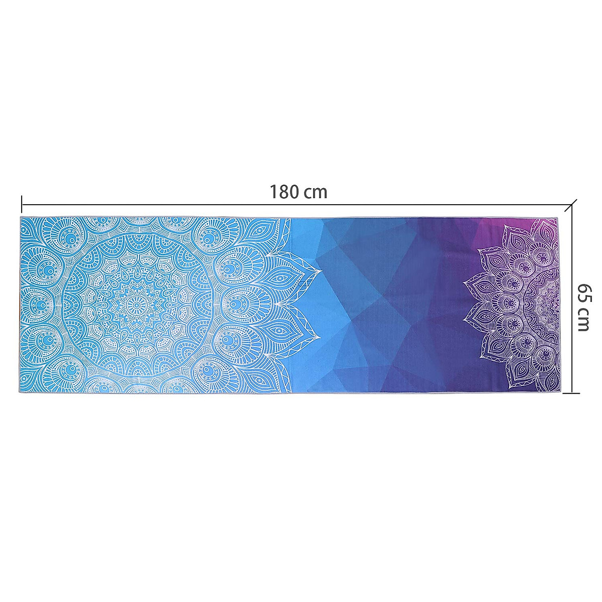 Non Slip Yoga Mat for Women Men Printed Yoga Mat Long Sports Mat Fitness Mat Gym Mat Portable Picnic Mat Eco Friendly Yoga Mats with Floral Pattern 70.8x25.6in Light Purple