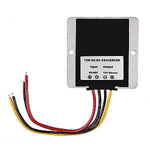 DC Voltage Reducer Converter, MELIFE Waterproof Automatic Buck Boost Converter DC-DC 8V-40V to 12V 6A 72W Step Down Up Power Supply Regulator Module Transformer