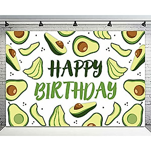 Hello Avocado Mexican Happy Birthday Banner Background Decorations Holy Guacamole Theme Decor for 1st Birthday Party Mexican Fiesta Baby Shower Bridal Engagement Backdrop Supplies Photo Studio Props