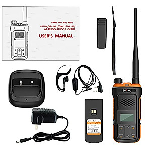 Pofung P11UV GMRS Two Way radios Long Range for Adults Rechargeable walkie talkies with Headset and USB (Type-C) Charging
