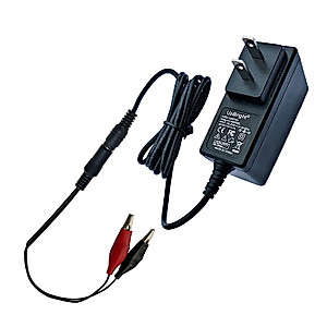 UpBright 12V AC/DC Adapter Alligator Clips Smart Charger Compatible with PowerStar F120-010-W Peg Perego 12 Volt 1.2Ah 4Ah 5Ah 6Ah 7Ah 8Ah 9AH Sealed Lead Acid SLA Battery 12 V Power Supply Cord Cable