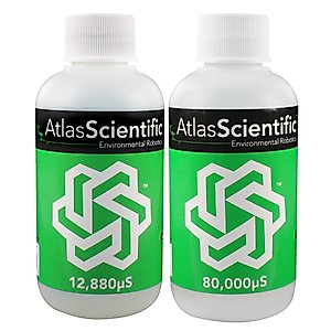 Atlas Scientific K 1.0 Conductivity Calibration Solutions - 12,880µS & 80,000µS - 125ml (4oz) Pack of 2