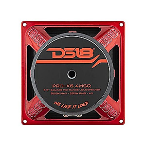 DS18 PRO-X6.4MSQ 6.5X6.5'' Square Midrange Loudspeaker 500 Watts 250W RMS 4 Ohms (1 Speaker)