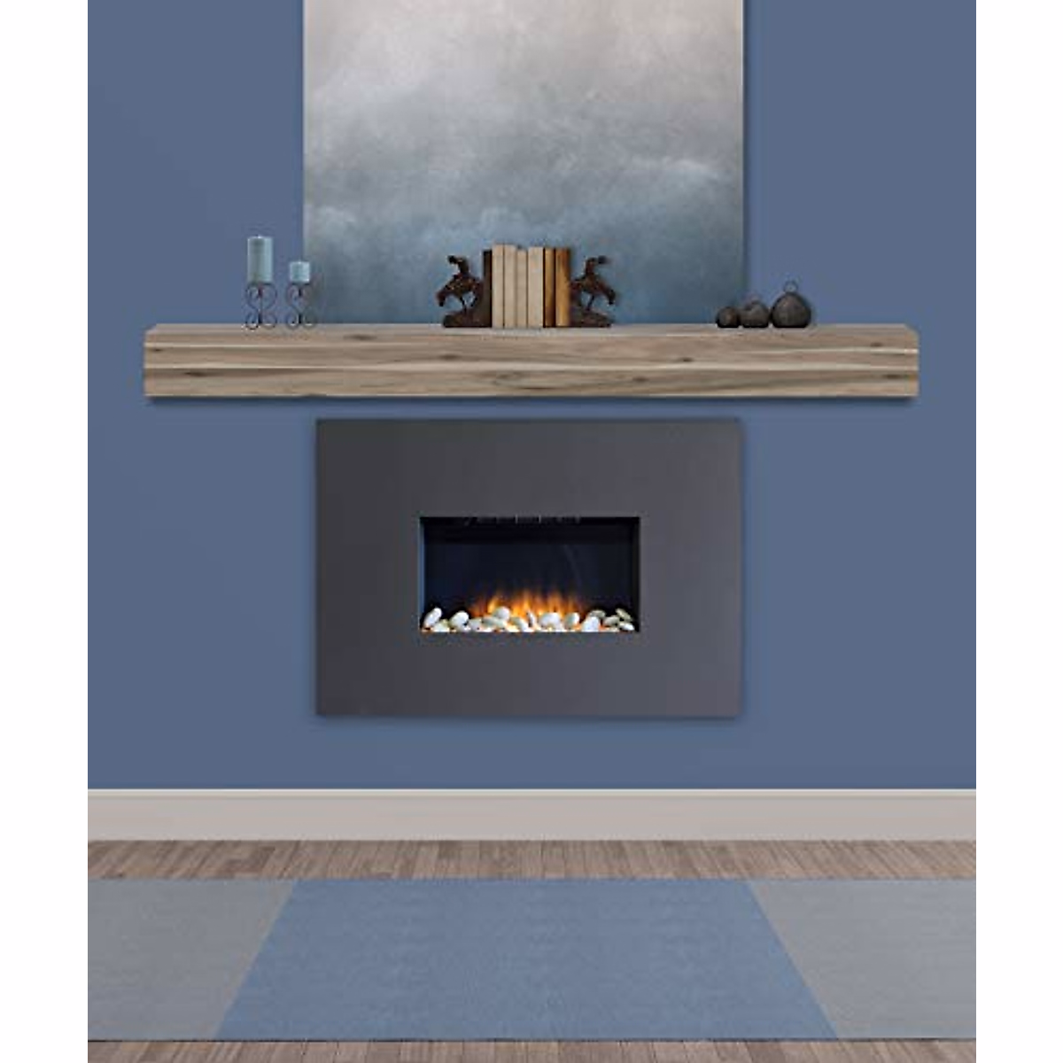 Pearl Mantels 492-60-WEATHER Acacia Wood Fireplace Mantel Shelf, 60", Weathered Finish