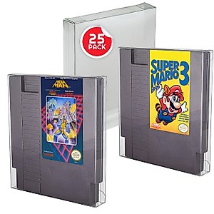 NES classic edition • NES Cartridge Case •Protector Compatible with Nintendo NES Games Cartridge - 0.40MM Thick, compatible for Legend of Zelda, Mario Bros, Mega Man, Metroid, Super Mario (Pack of 25)