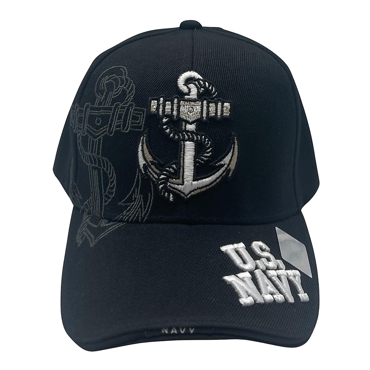 US Navy Official Licensed Premium Quality Military Baseball Cap (US, Alpha, One Size, Black Anchor Logo)