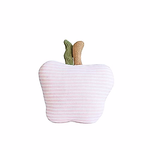 Creative Co-Op Cotton Knit Apple Pillow, 12"L x 12"H, Pink/White