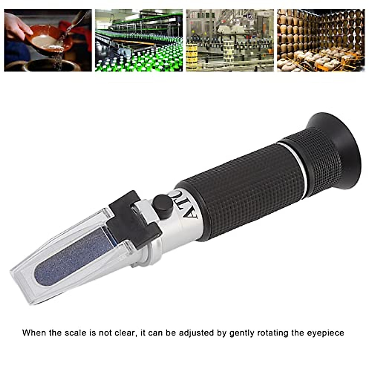 Brix Refractometer with ATC,0‑28% Salinity Optical Refractometer Portable Handheld Refractometer with Box Screwdriver Lens Cloth for Seawater Aquarium