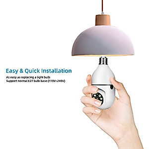 YOBANSE Light Bulb Security Camera, 360 Degree Light Bulb Camera WiFi Outdoor, 1080P Panoramic Wireless Home Surveillance Cameras, Two Way Audio, Night Vision, Smart Motion Detection and Alarm E27