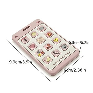 Soft Silicone Phone Shape Teether Boys Girls Baby Molar Teether Chew Toys, Teething Toy (Pink)