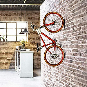 DIRZA Bike Wall Mount Rack with Tire Tray - Vertical Bike Storage Rack for Indoor,Garage,Shed - Easy to install - Great for Hanging Road,Mountain or Hybrid Bikes - Screws Included - 2 Pack