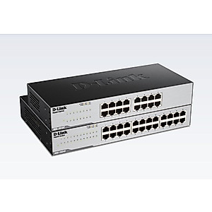 D-Link Ethernet Switch, 16 Port Gigabit Unmanaged Network Internet Hub Desktop Rackmount, Plug N Play (DGS-1016C)