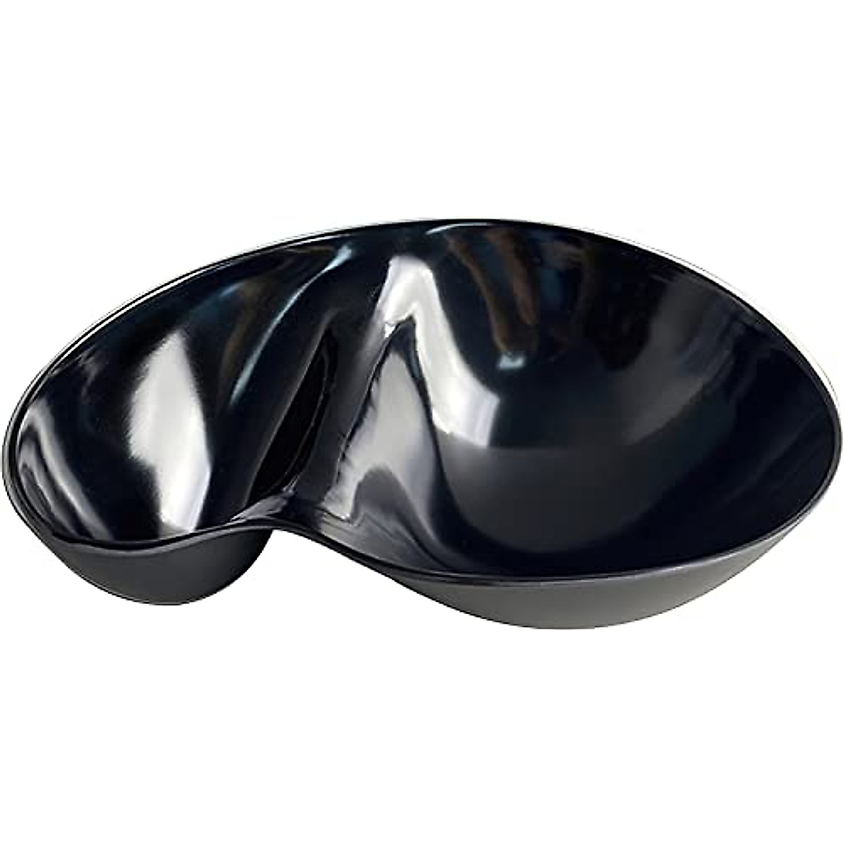 LUSHIG Chip and Dip Serving Set Melamine Tray Divided Platters (Black)