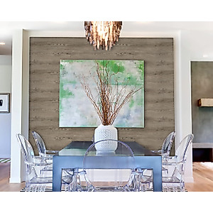 GloryTik 78.7"X17.7" Grey Brown Wood Grain Contact Paper Faux Wood Peel and Stick Wallpaper Wood Removable Self Adhesive Waterproof Wallpaper