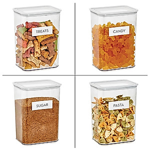 iDesign Recycled Plastic 18.2-Cup Stackable Kitchen and Pantry Storage Canister, Clear/White