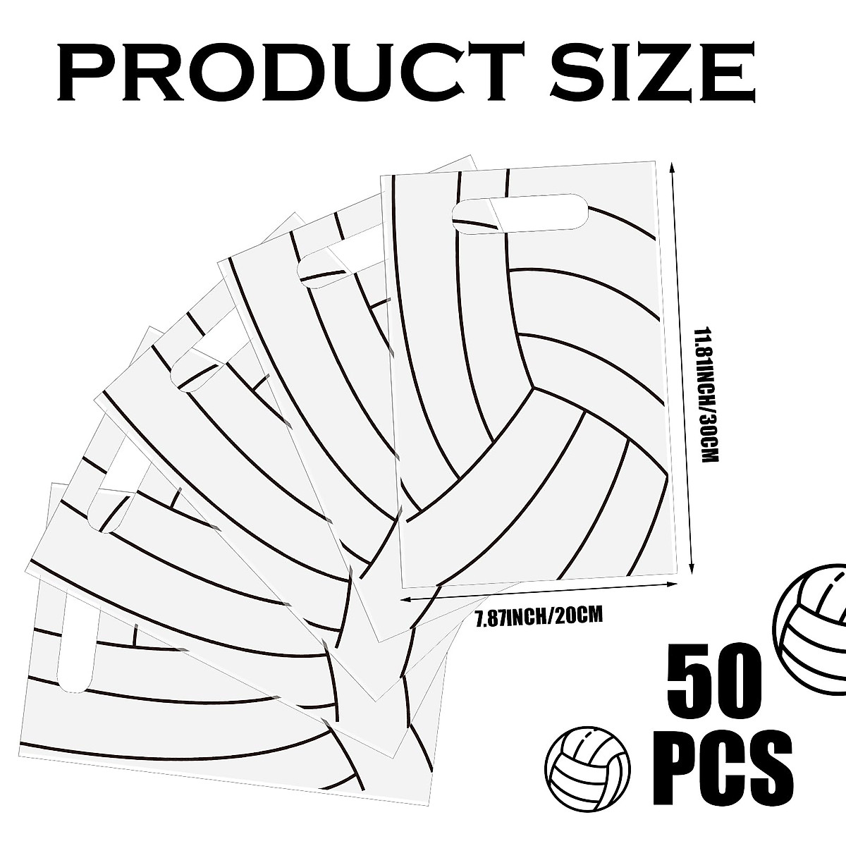 Yeaqee 50 Pieces Volleyball Gift Bags with Handle Volleyball Treat Bags Volleyball Cellophane Bags Candy Volleyball Party Favors for Team Birthday Decoration Gift Sport Volleyball Themed Party Supply