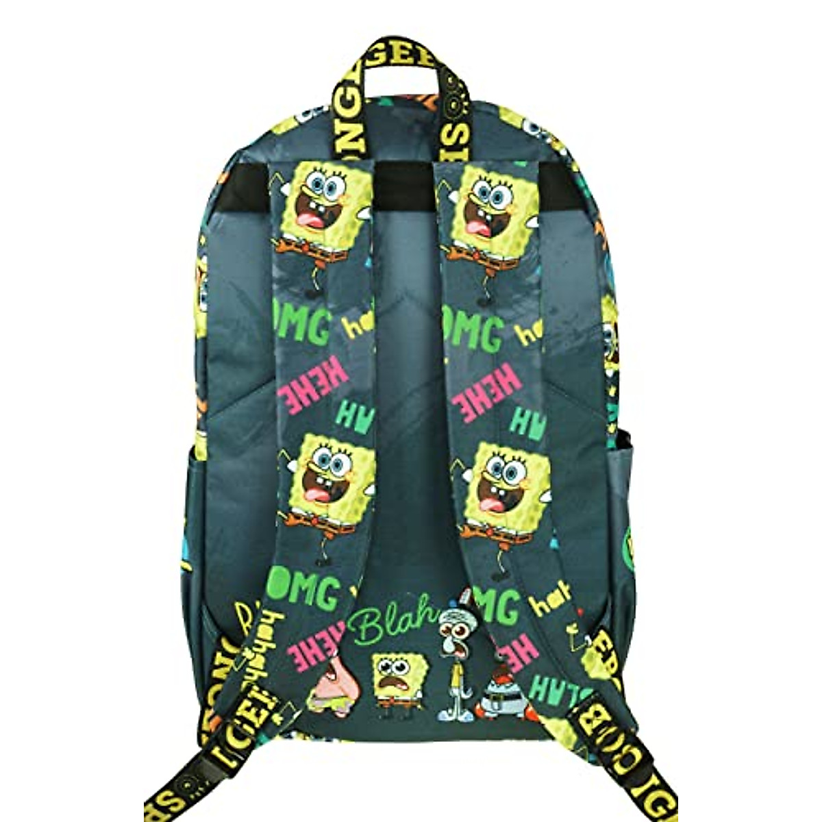 KBNL SpongeBob Backpack with Laptop Compartment for School, Travel and Work, Black, (A22222-SB)