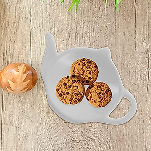 Soy Sauce Dish Jewelry Holder 4Pcs Tea Bag Holder Ceramic Teabag Coaster Teapot Shaped Seasoning Dish for Sauce Dessert (White) Tea Bag Organizer Tea Plates