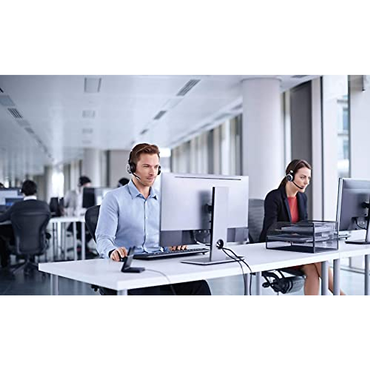 Jabra Evolve 75 MS Wireless Headset, Stereo – Includes Link 370 USB Adapter – Bluetooth Headset with World-Class Speakers, Active Noise-Cancelling Microphone, All Day Battery
