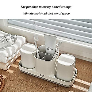 Lightweight and Comfortable mouthwash Cup, Multi-Compartment Toothbrush Cup, Simple Household Bathroom Toothbrush Cup, Safe and Durable wash Cup, Suitable for Travel and Outdoors