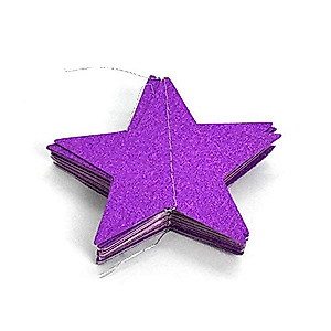Lacheln Star Party Decorations Birthday Baby Shower Christmas Hanging Paper Garland (Glitter Purple,26 Feet)