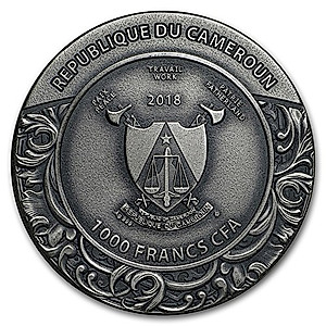 2018 CM CARVED SKULL OF ST.ALOYSIUS GONZAGA High Relief Silver Coin Antiqued 1 OZ Superb Gem Uncirculated