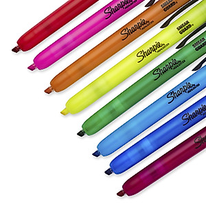 Sharpie Retractable Highlighters, Chisel Tip, Assorted, 8 Count