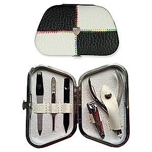 3 Swords Germany - brand quality 5 piece manicure pedicure grooming kit set for professional finger & toe nail care clipper fashion leather case in gift box, Made by 3 Swords (7445)