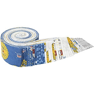 FFA Forever Blue Rolie Polie 40 2.5-inch Strips Jelly Roll Riley Blake Designs RP-13950-40