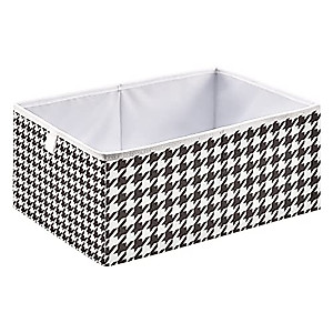 Cube Storage Bins 11 x 11 Houndstooth Black Storage Cubes for Shelf Closet Collapsible Cubby Organizer Basket