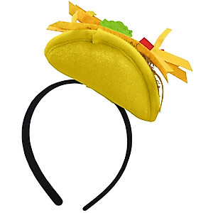 Nicky Bigs Novelties Mini Taco Hat Headband - Lightweight Festive Food Headband - Unisex Adult Cosplay Holiday Costume Accessory, Multi-color, One Size