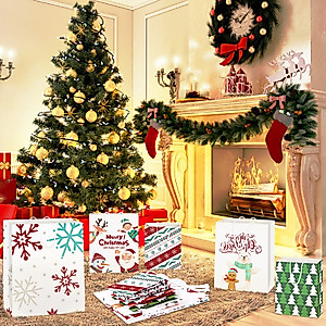 DeckTheHalls 10Pcs White Kraft Paper Bags with Handles Bulk, Gift Bags, Party Favor Gifts Wraps, Craft Shopping Retail Birthday Party Favors Wedding Sacks, Business