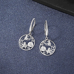 Ross-Simons Sterling Silver Sea Life Drop Earrings