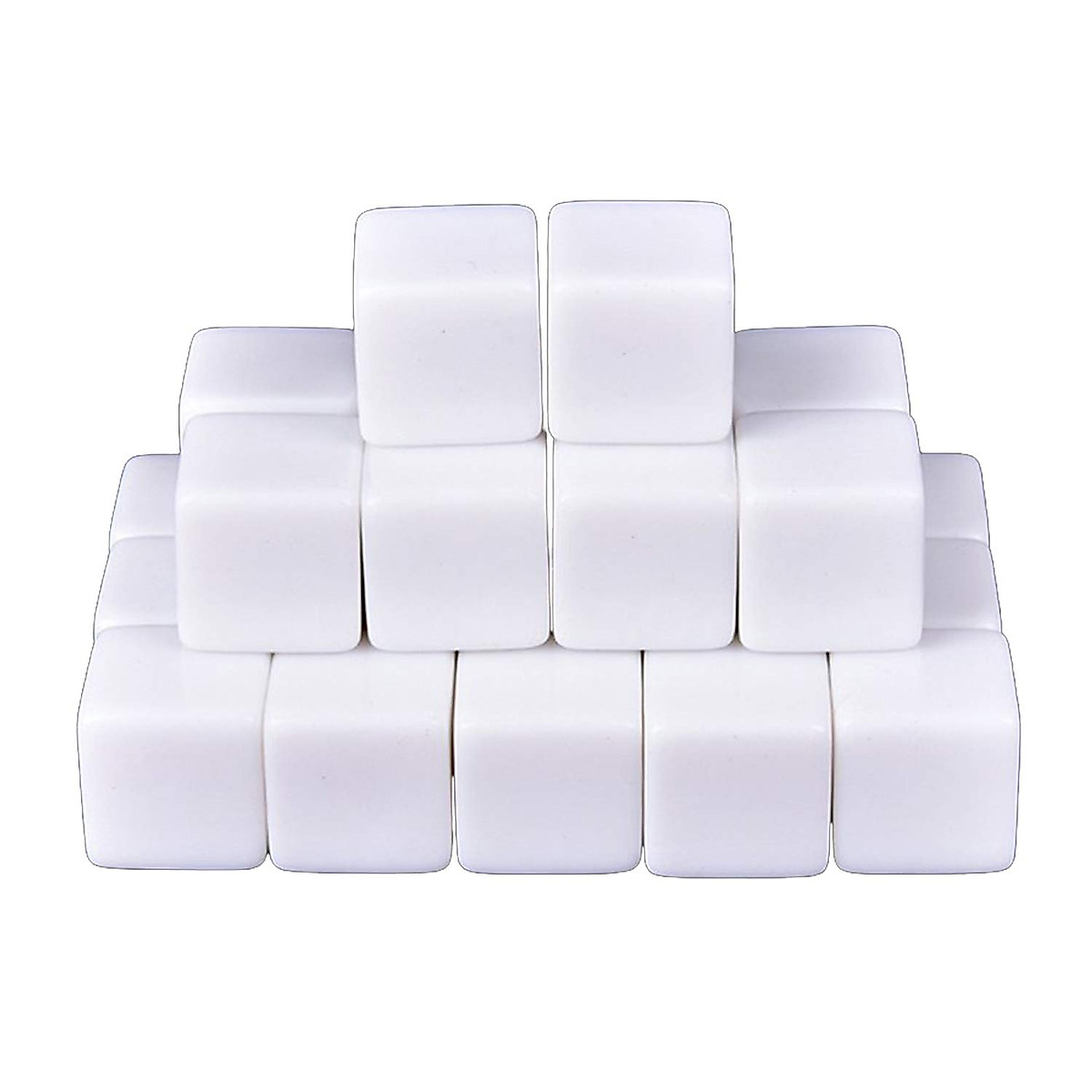 Nakimo 16MM Blank White Dice for Board Games, DIY, Fun, and Teaching, Pack of 48