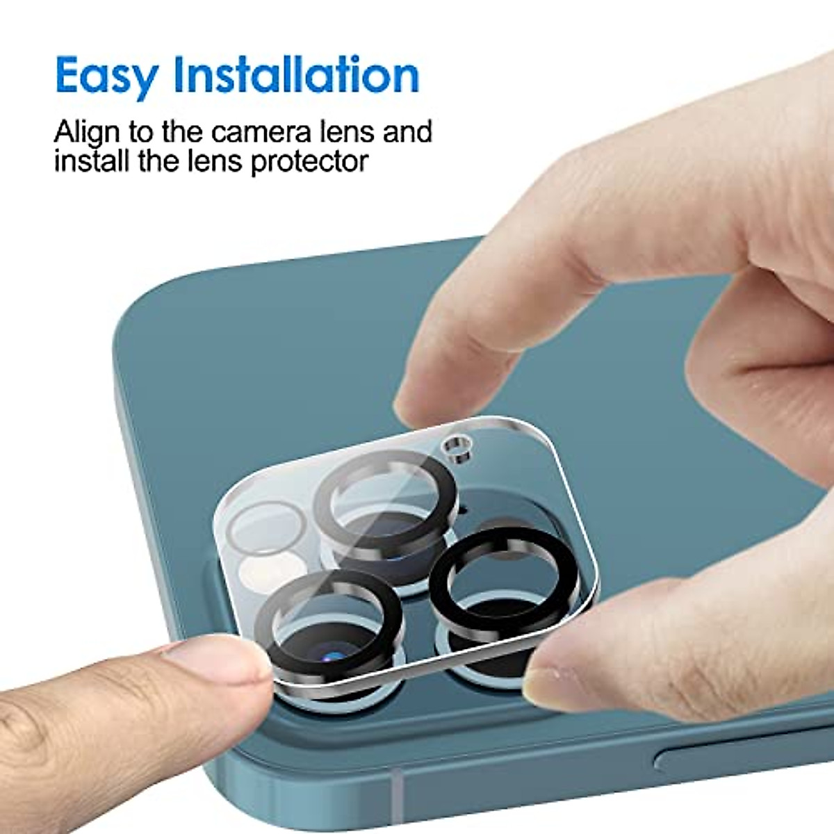 JETech Camera Lens Protector for iPhone 12 Pro 6.1-Inch, 9H Tempered Glass, HD Clear, Anti-Scratch, Case Friendly, Does Not Affect Night Shots, 3-Pack