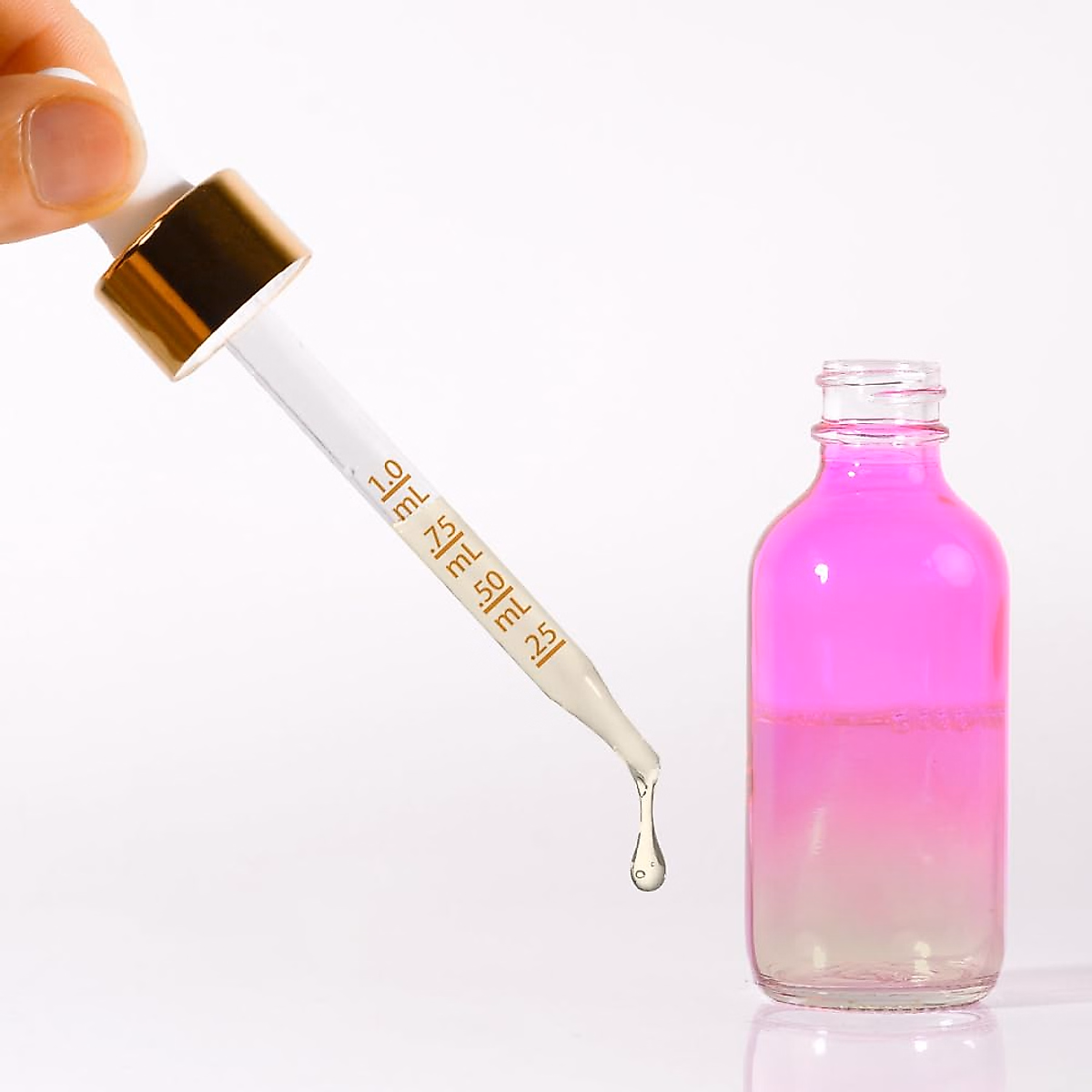 StellaCare Set of 4, 2oz Eye Dropper Bottle, Glass Dropper Bottles, Empty Glass Dropper Bottles, Travel Liquid Bottles