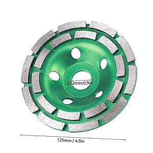 Diamonds Grinder, Diamonds Grinding Wheel Double Row, Disc Polishing Tool for Concrete Masonry Granite Marble 125x22.2mm, Abrasive Grinding Discs