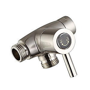 Solid Brass Shower Arm Diverter for Hand Held Showerhead and Fixed Shower Spray Head ∣ G 1/2 3-Way Bathroom Universal Shower System Replacement Part (Brushed Nickel)
