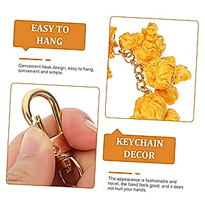 UKCOCO Artificial Food Keychain 2pcs Popcorn Pendant Super Cute Metal Accessories Popcorn Key Ring