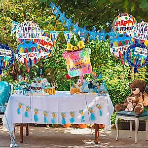 9 Pcs Happy Birthday Balloons, Round Foil Birthday Balloon Birthday Party Decorations, Large Birthday Mylar Balloon Birthday Gift Box Balloons for Kids Birthday Baby Shower Decorations