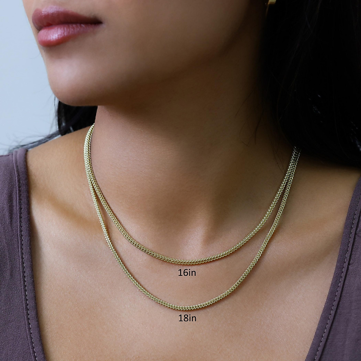 Nuragold 10k Yellow Gold 2.5mm Franco Chain Box Square Wheat Pendant Necklace, Mens Womens Jewelry 16" 18" 20" 22" 24" 26" 28" 30"