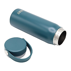 BUILT Cascade Double Wall Vacuum Insulated Stainless Steel Wide Mouth Water Bottle with Comfort Grip and Carry Handle Lid, 20 ounces